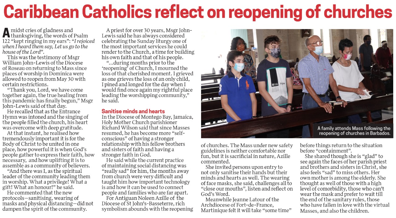 Caribbean Catholics Reflect on reopening of churches – Antilles ...